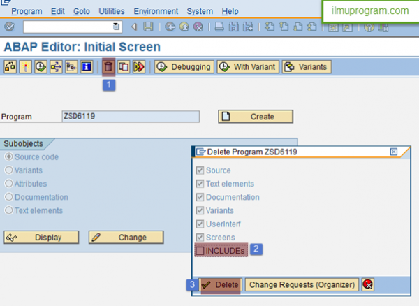 Tcode Se38 Abap Editor Delete Program Ilmuprogramcom 